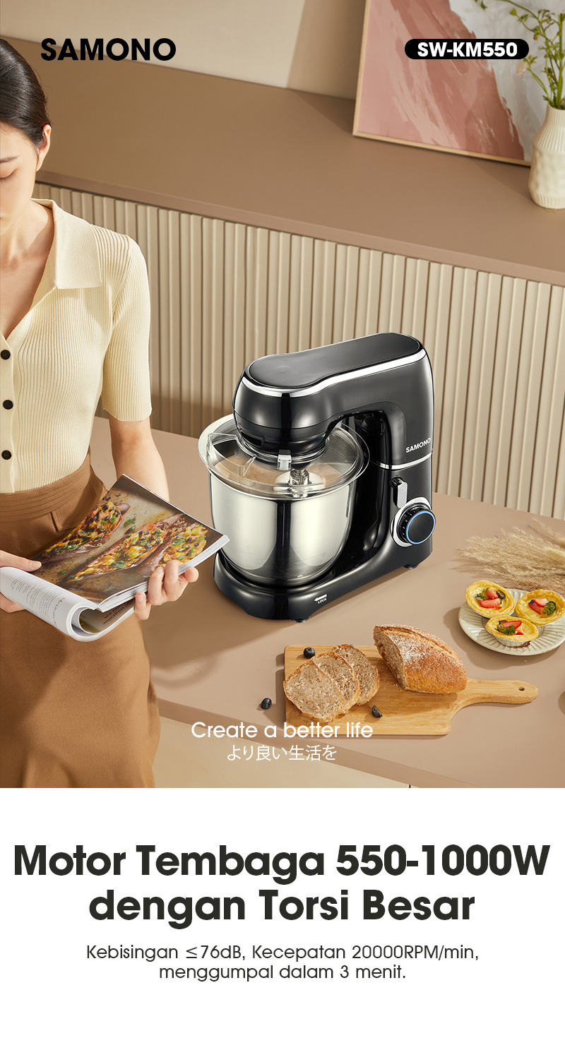 Jual SAMONO 3in1 Stand Mixer Besar 5 Liter Pengaduk Adonan 3in1 Mixer ...