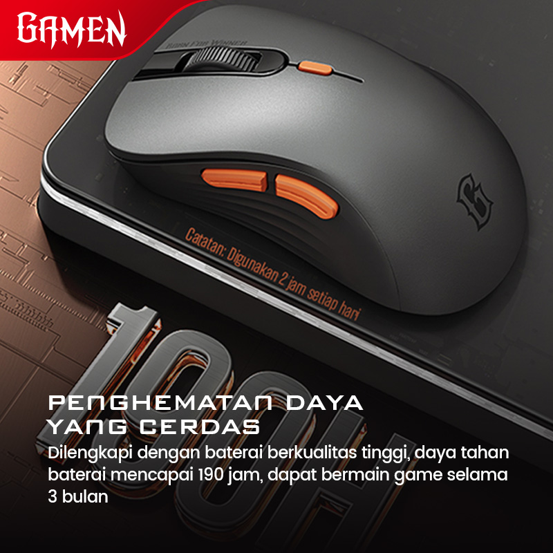 Jual GAMEN Mouse Wireless Gaming 2.4GHz Silent Click GM200W 3200 DPI 4 ...