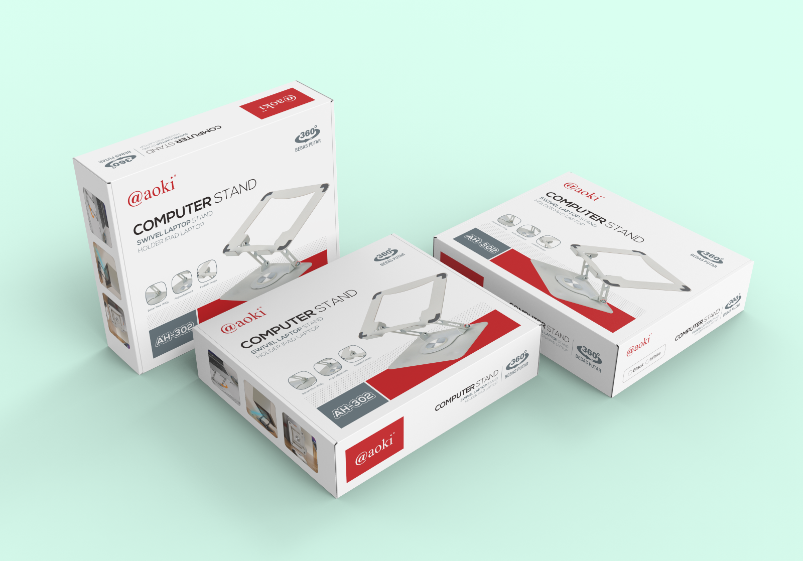 Jual AOKI Laptop Stand dengan 360° Rotasi Base, Penstabil Komputer Ergonomis untuk Meja ...