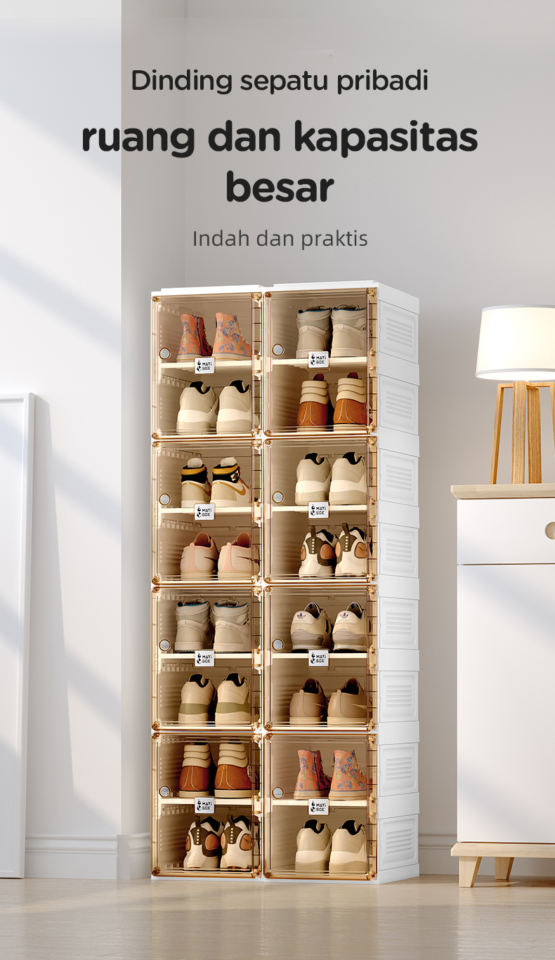 Jual ANTBOX Kotak Sepatu 1 Baris 2 Pasang Sepatu Box Sepatu Tebal Rak ...