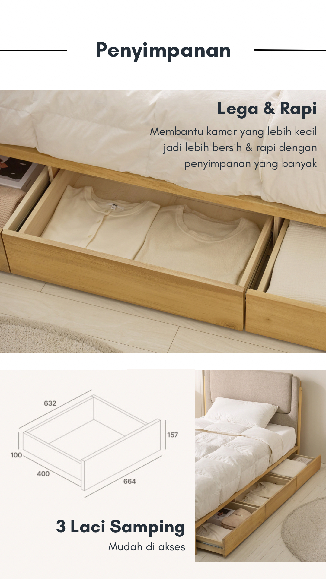 Jual Up Space Esca Bed Frame / Dipan Tempat Tidur Kayu / Divan Kayu ...