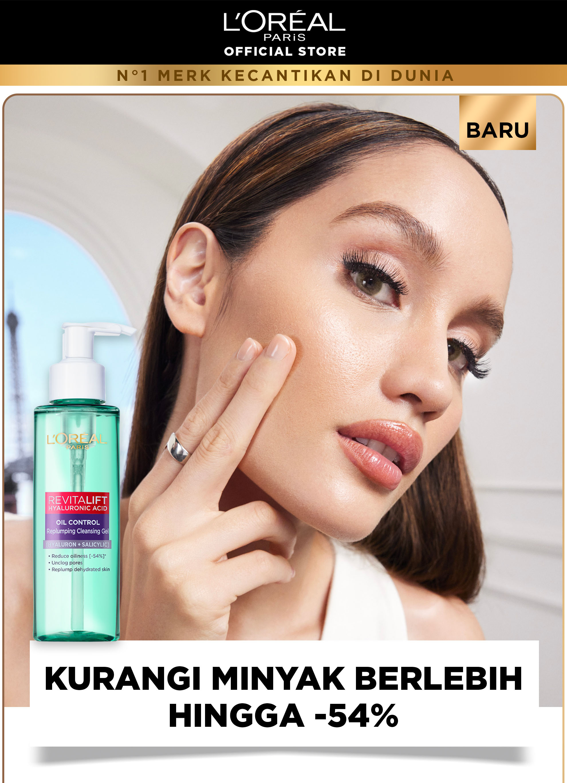 Jual Revitalift Hyaluronic Acid Oil Control Replumping Cleansing Gel | Shopee Indonesia