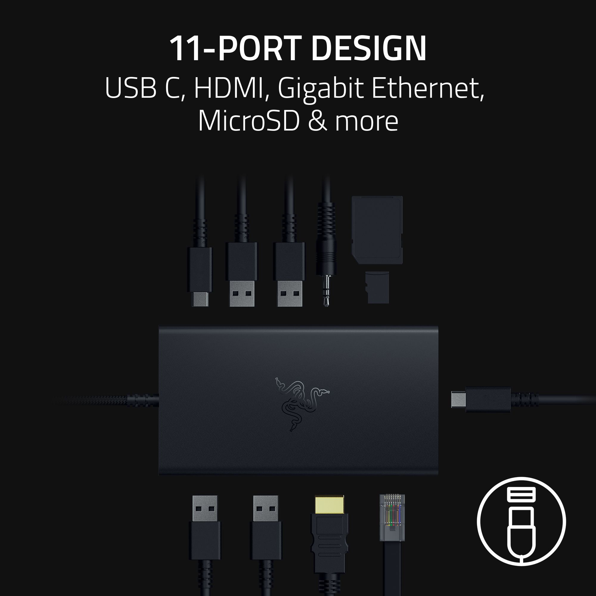 Jual Razer USB-C Dock - Black - 11 Port USB-C Dock | Shopee Indonesia