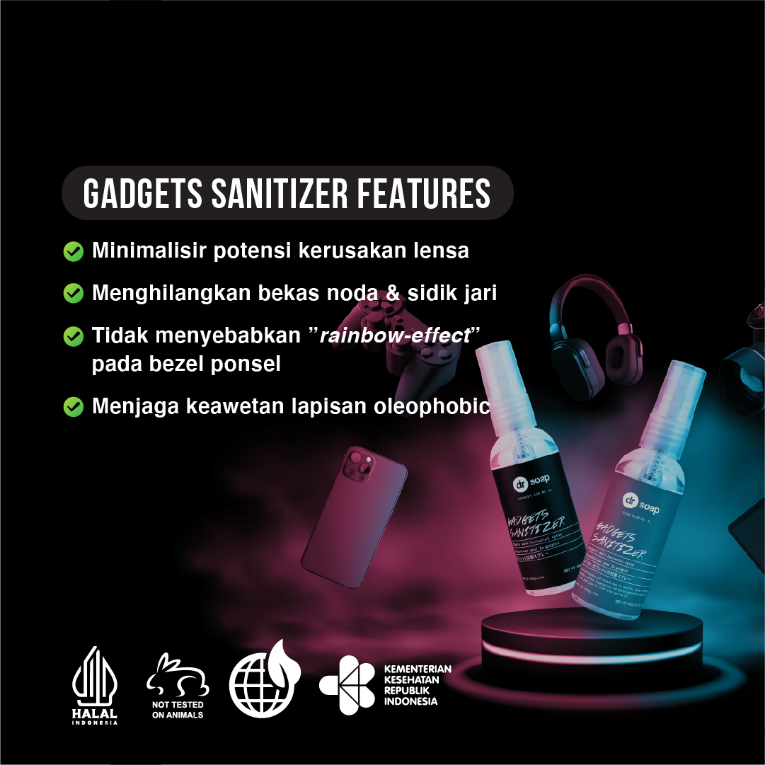 Jual dr soap Gadget Sanitizer (Cloud Klair) 60ml | Pembersih Hp ...