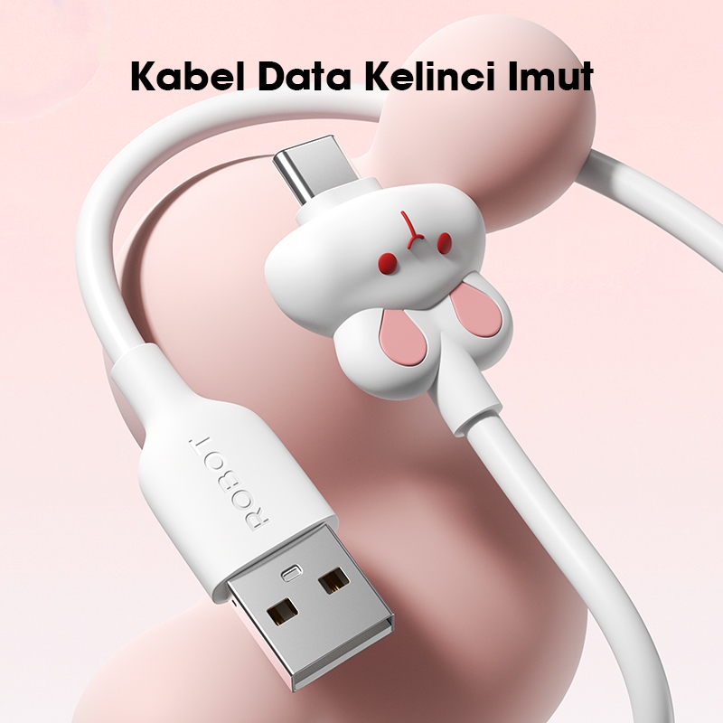 Jual ROBOT Data Cable RPM100/RPL100/RPC100 Rabbit White 2.4A 100cm Original - Garansi 1 Tahun ...