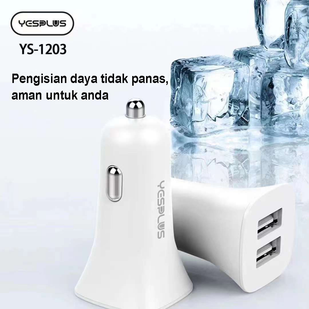 Jual Car Charger YESPLUS YS-1203 Fast Charging 2.4A Two USB Car Charger | Shopee Indonesia
