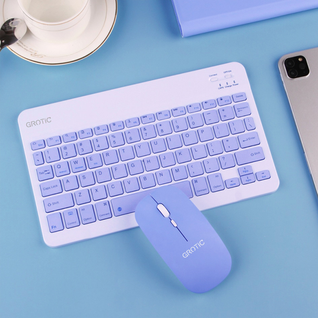 Jual GROTIC Keyboard Mouse Set Wireless Bluetooth 10 inch For Laptop PC ...