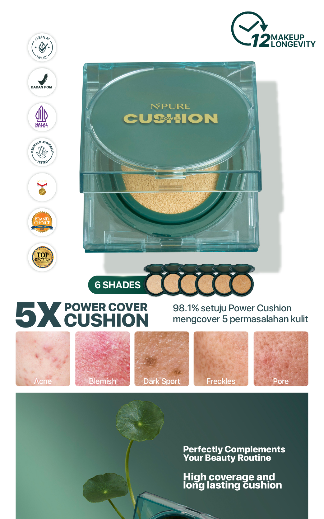 Jual POWER CUSHION - NPURE Centella Asiatica Flawless Matte Power ...