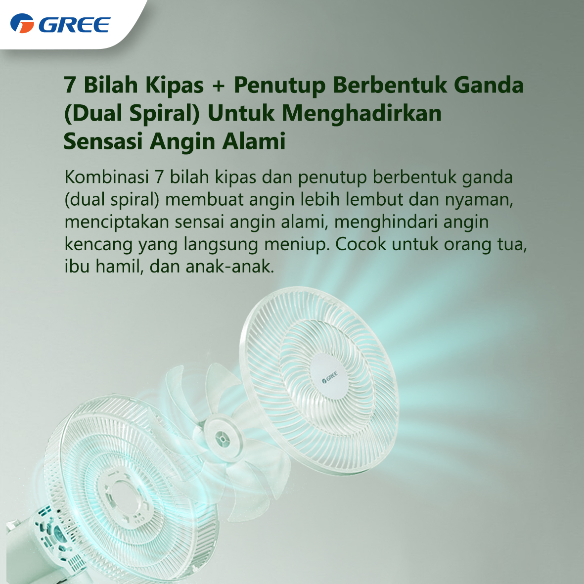 Jual [TERBARU] GREE Wind Green Fan - GCF-14iGN - Hijau | Shopee Indonesia