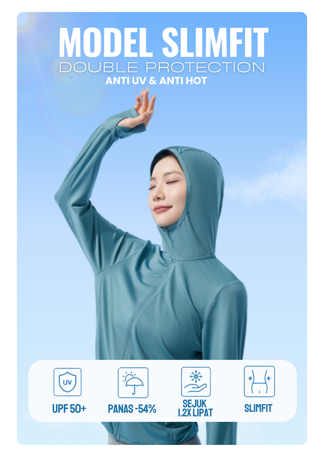 Jual KKTOP Jaket Olahraga Anti UV Wanita Baju Olahraga UPF50+ Breathable Outdoor Cepat Kering ...