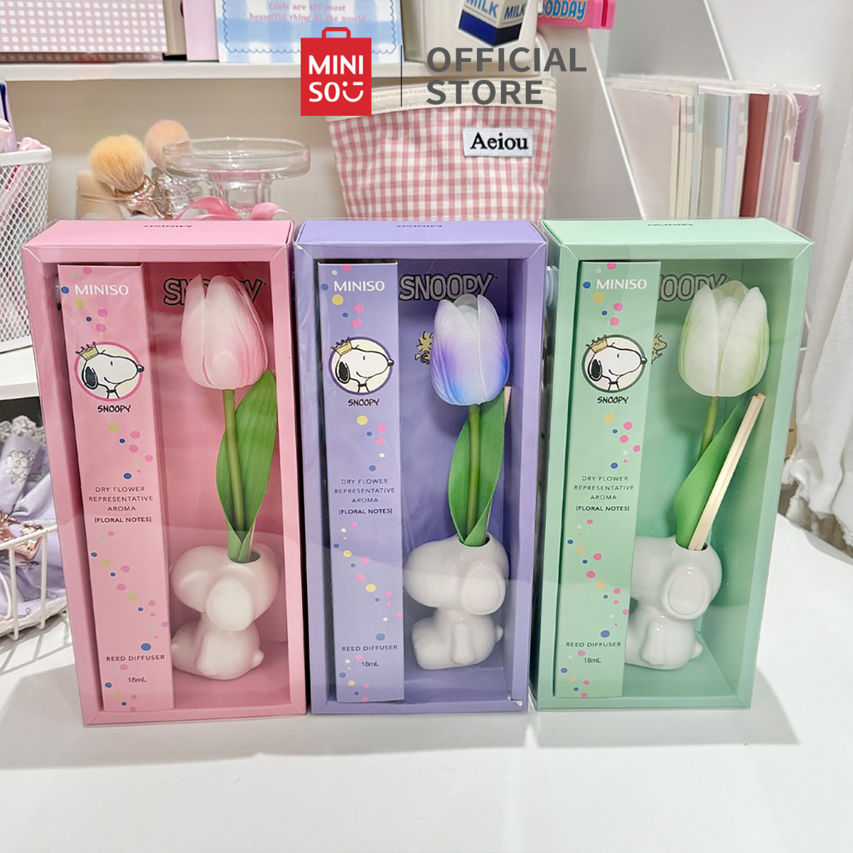 Jual Miniso x Snoopy Collection Aromaterapi Bunga Pengharum Bunga Non ...