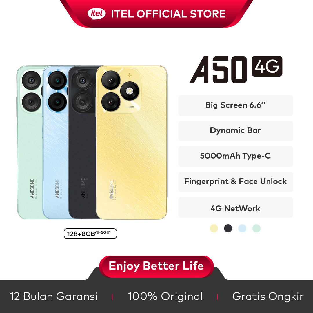Jual itel A50 RAM 3+128GB Octa-Core Processor- 6'6" Big Screen with ...
