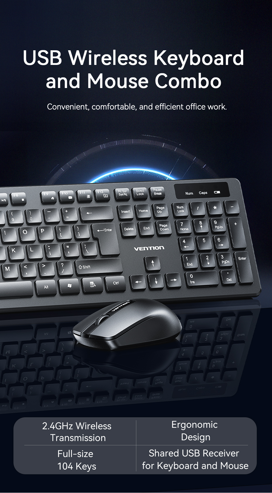 Jual Vention Keyboard Wireless Bluetooth Optical Wired Cable USB A Slim ...