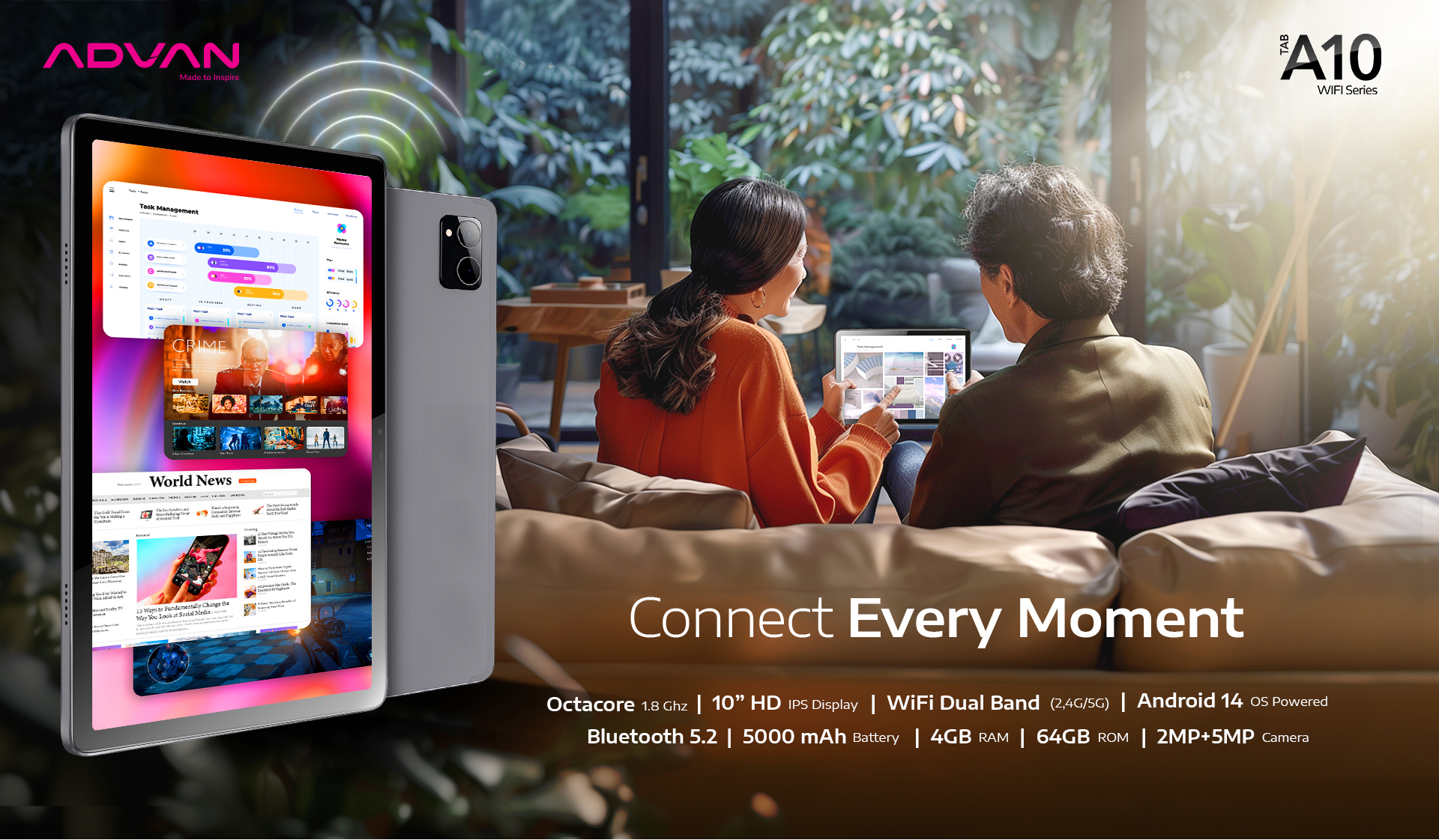 Jual Advan Tab A10 WIFI Only 4GB/64GB 10.1'' IPS Screen Tablet 5000mAh ...