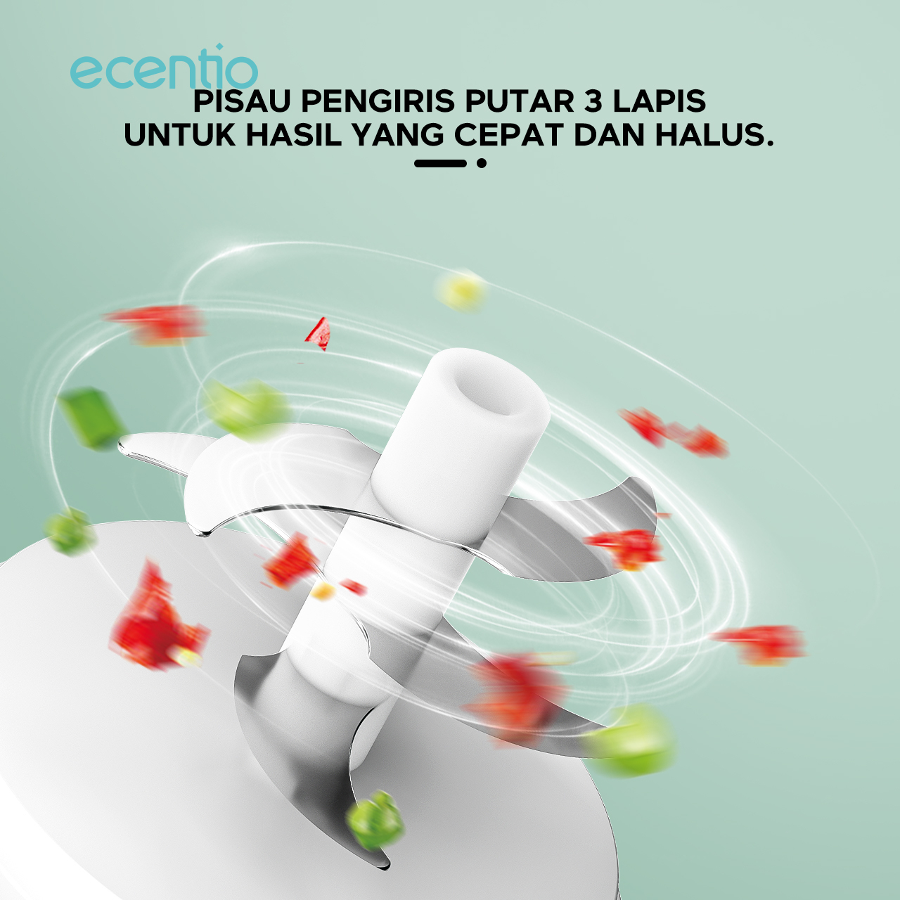 Jual ecentio Mini Chopper 6 pisau 250ml kapsul coper Mixer blender ...