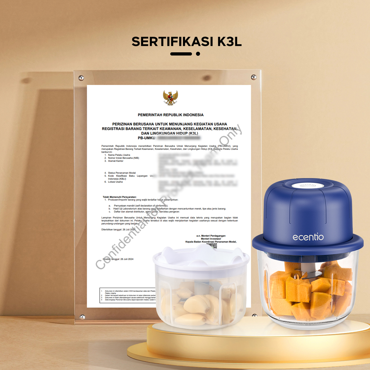 Jual ecentio chopper mini kaca 2in1 Blender 6 pisau+3 pisau Penggiling ...