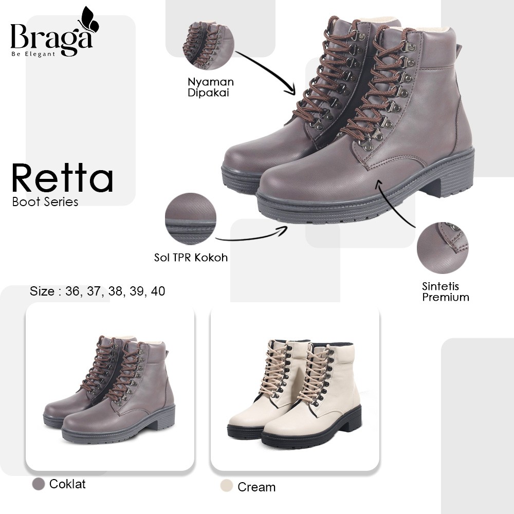 Jual Braga x Wioz - Sepatu Boots Wanita kekinian Sepatu Semi Formal ...