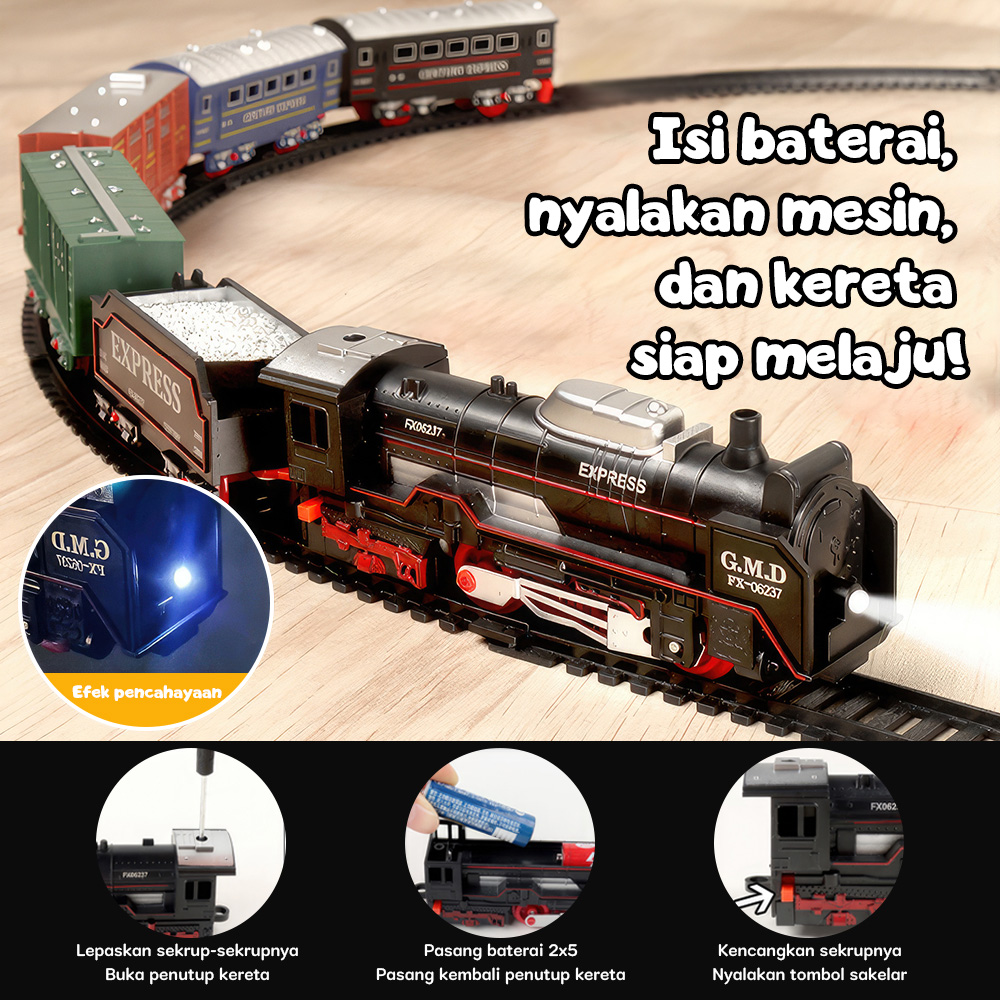 Jual Wetech Mainan Kereta Api Elektrik Rail King Kereta Api Panjang ...