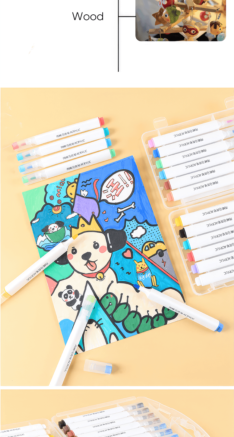 Jual Giorgione Acrylic Markers Set Spidol 12/24/36/48 Warnas G-AM-BS ...