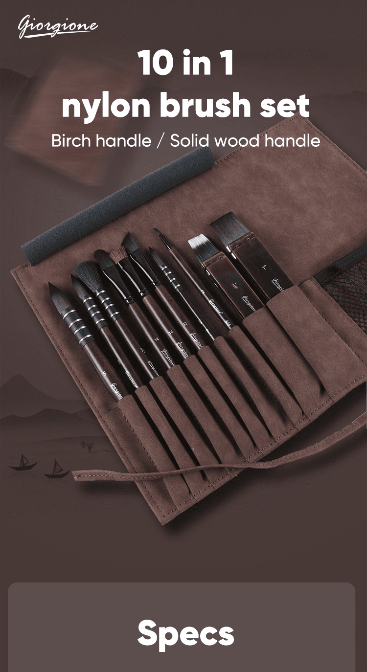 Jual Giorgione Paint Brush Set Animal Hair Kuas Lukis 10pcs/set G-888 ...