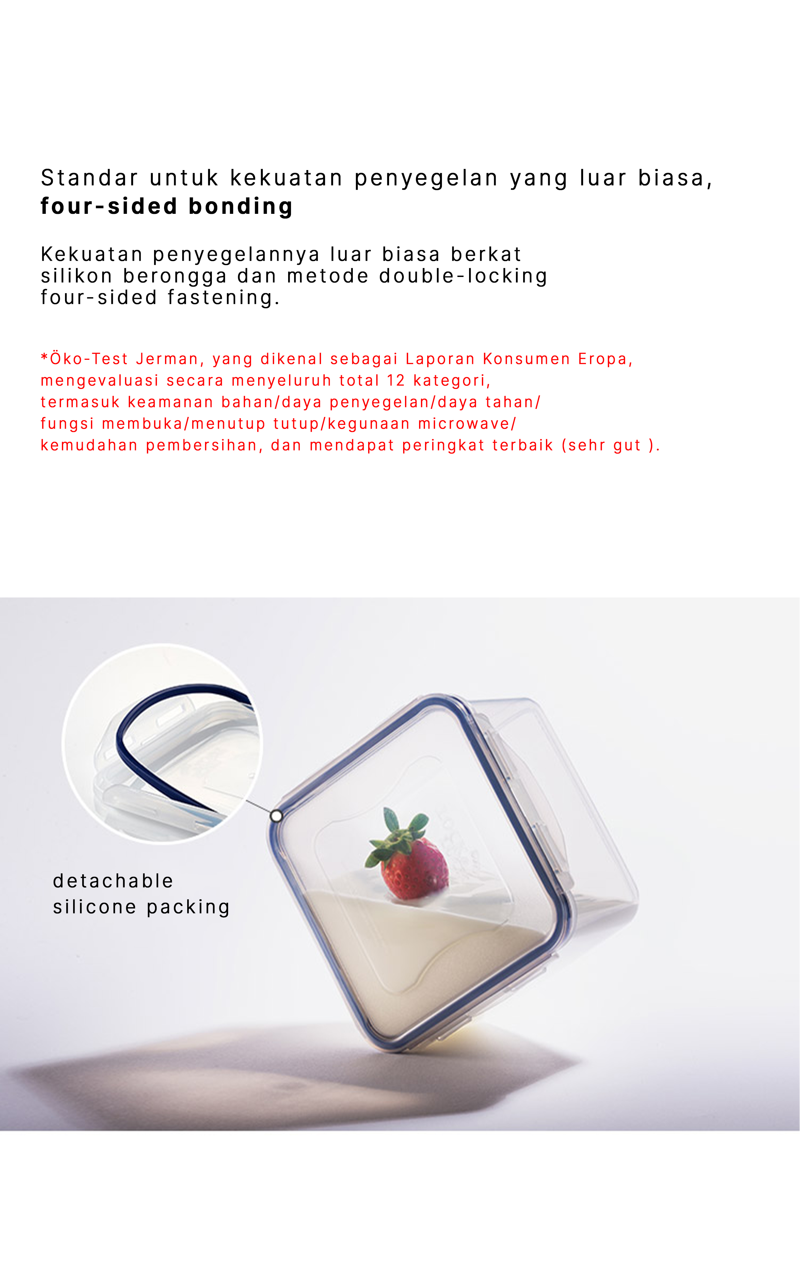 Jual LocknLock Classic Kotak Makan Rectangular Short 550ml With Divider - HPL815C | Shopee Indonesia