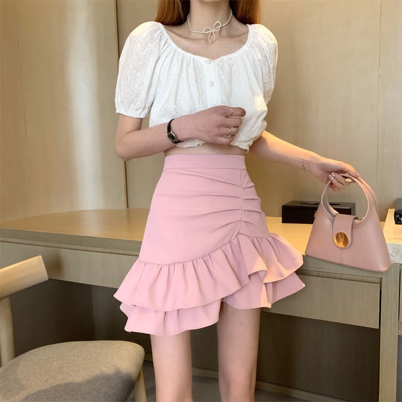 Jual Newlan DQ020 ROK MINI KERUT WANITA / KOREAN RUFFLE SKIRT / ROK ...