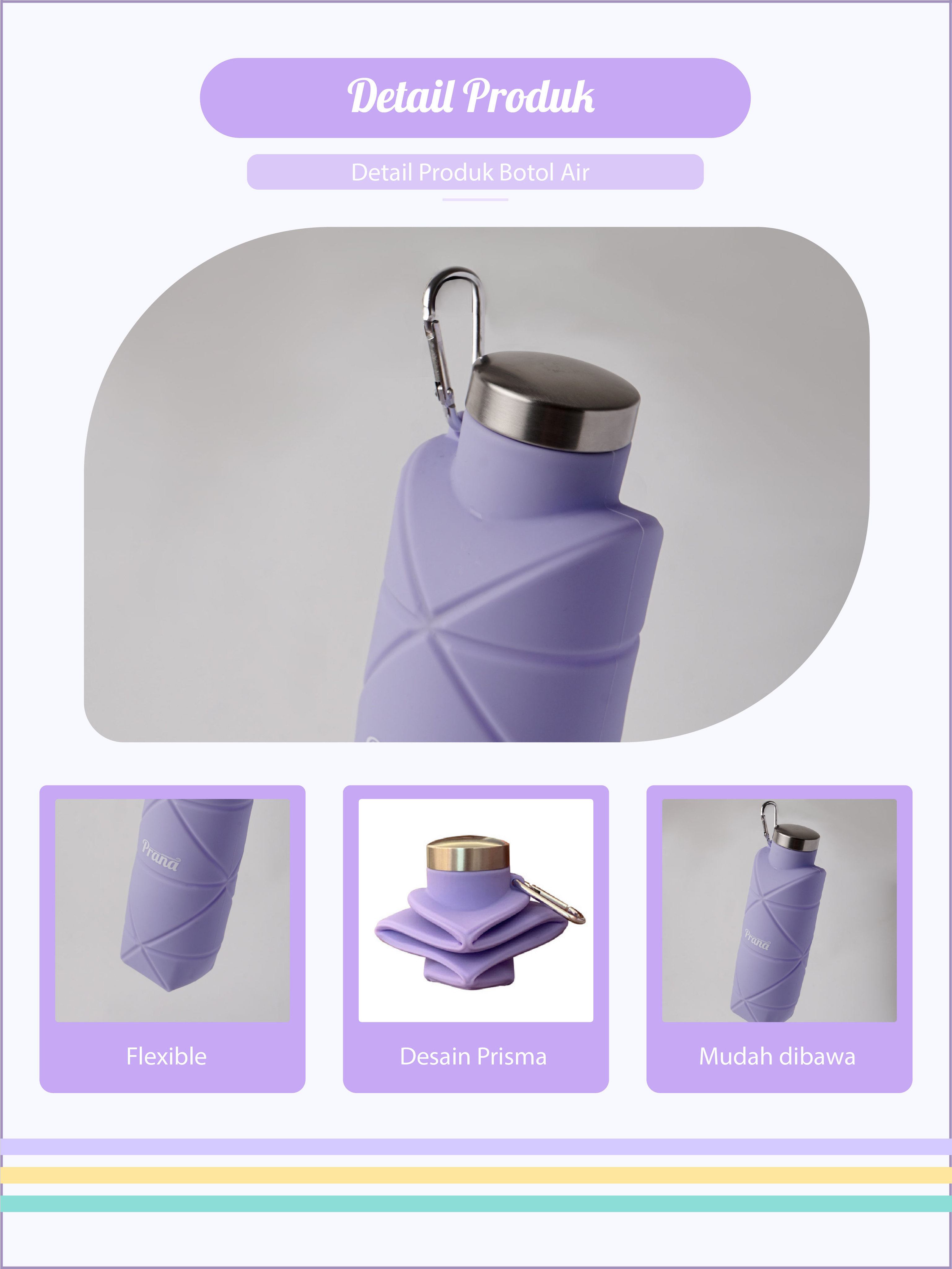 Jual PRANA Origami Bottle Botol Minum Lipat Silicone Botol Minum Sport ...