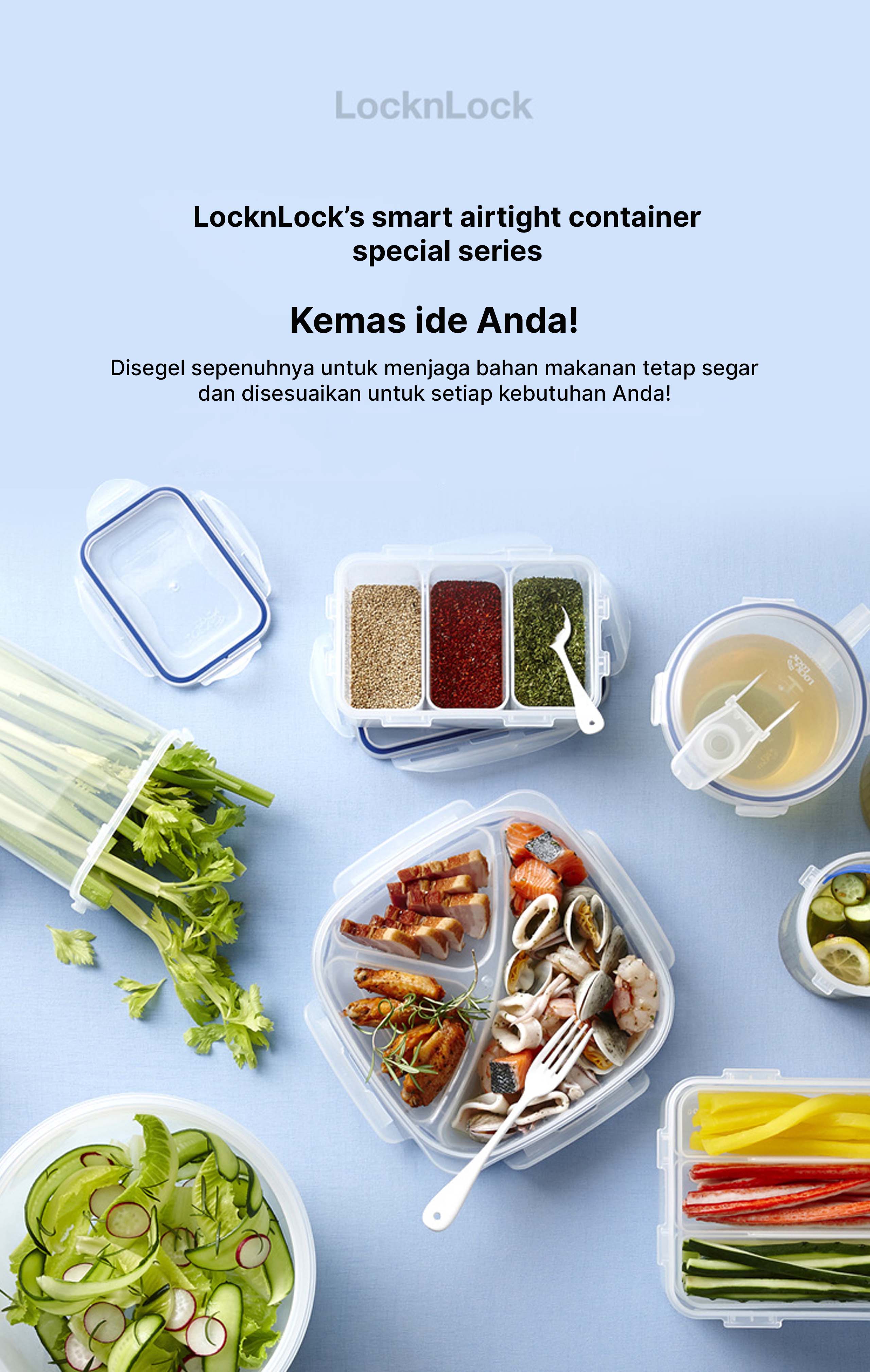 Jual LocknLock Kotak Makan Square Short Food Container with Divider 1 ...