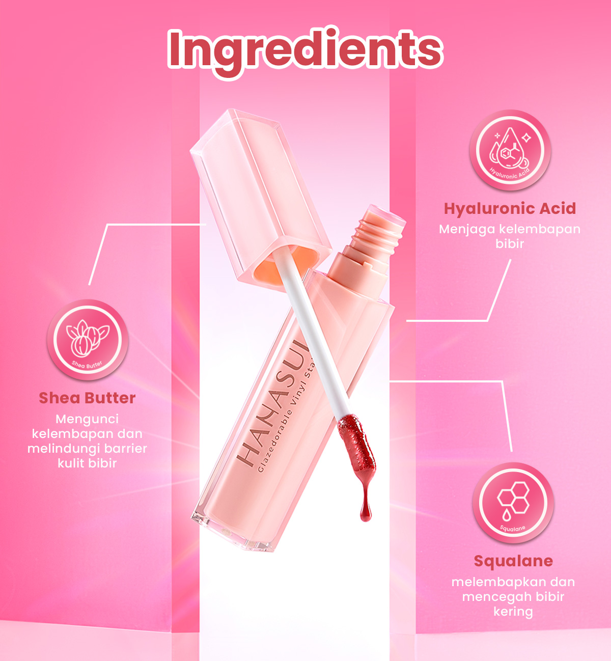 Jual Hanasui Glazedorable Vinyl Stain - Plumpy Glazed Lips Vibrant ...