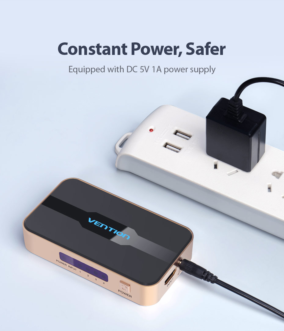 Jual Vention HDMI Splitter 1 in 4 Out Full HD 3D 4K HDMI High Quality | Shopee Indonesia