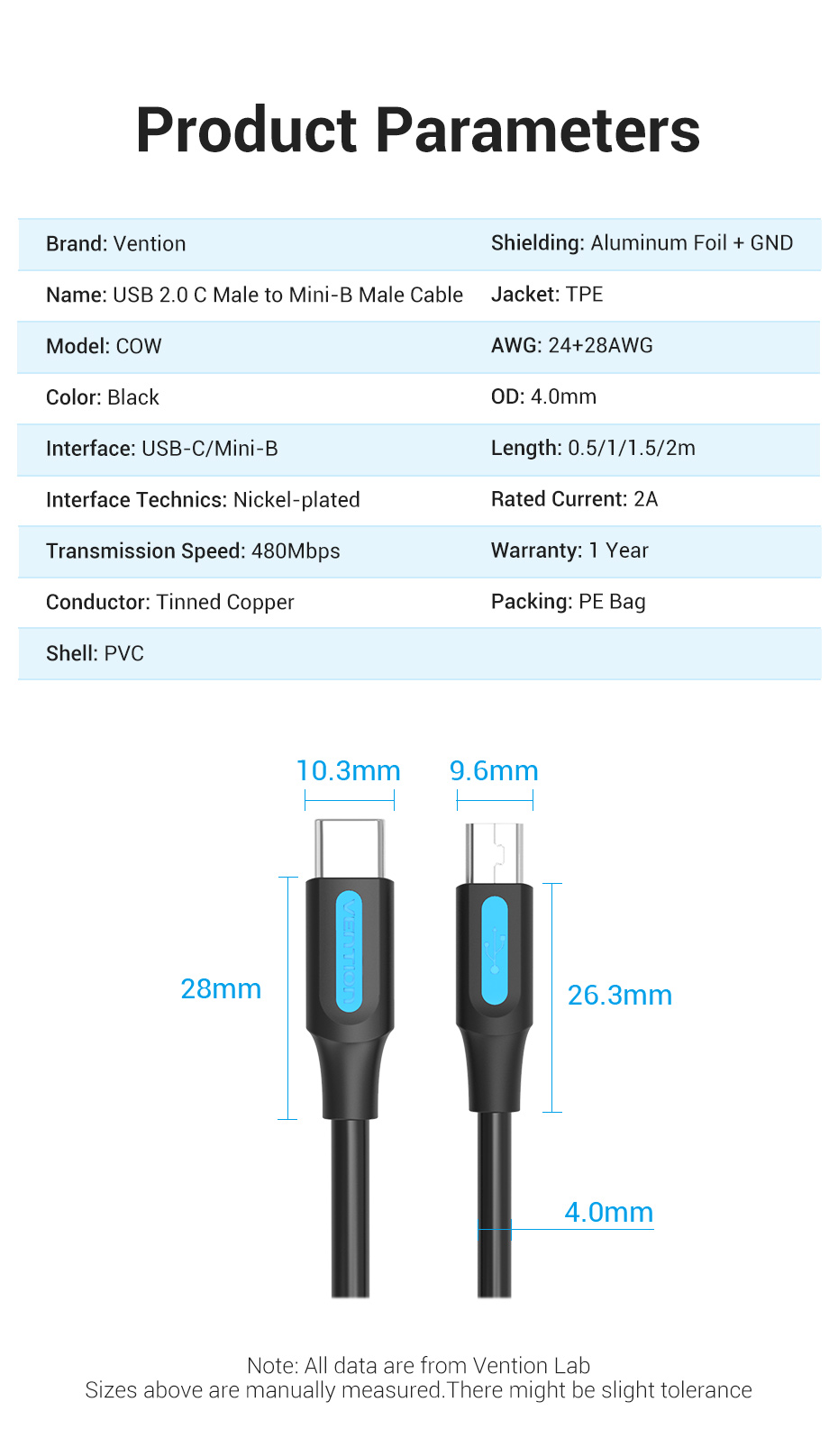 Jual Vention Kabel Usb Type C to Mini Usb 5pin | Shopee Indonesia