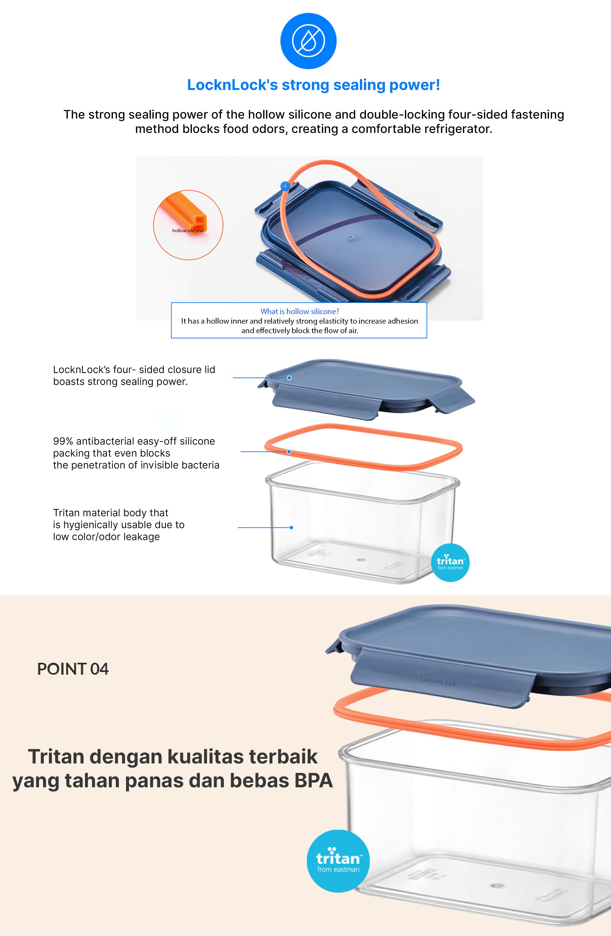 Jual LocknLock Bisfree Modular Plus Rectangular Kotak Makan Tritan | Shopee Indonesia