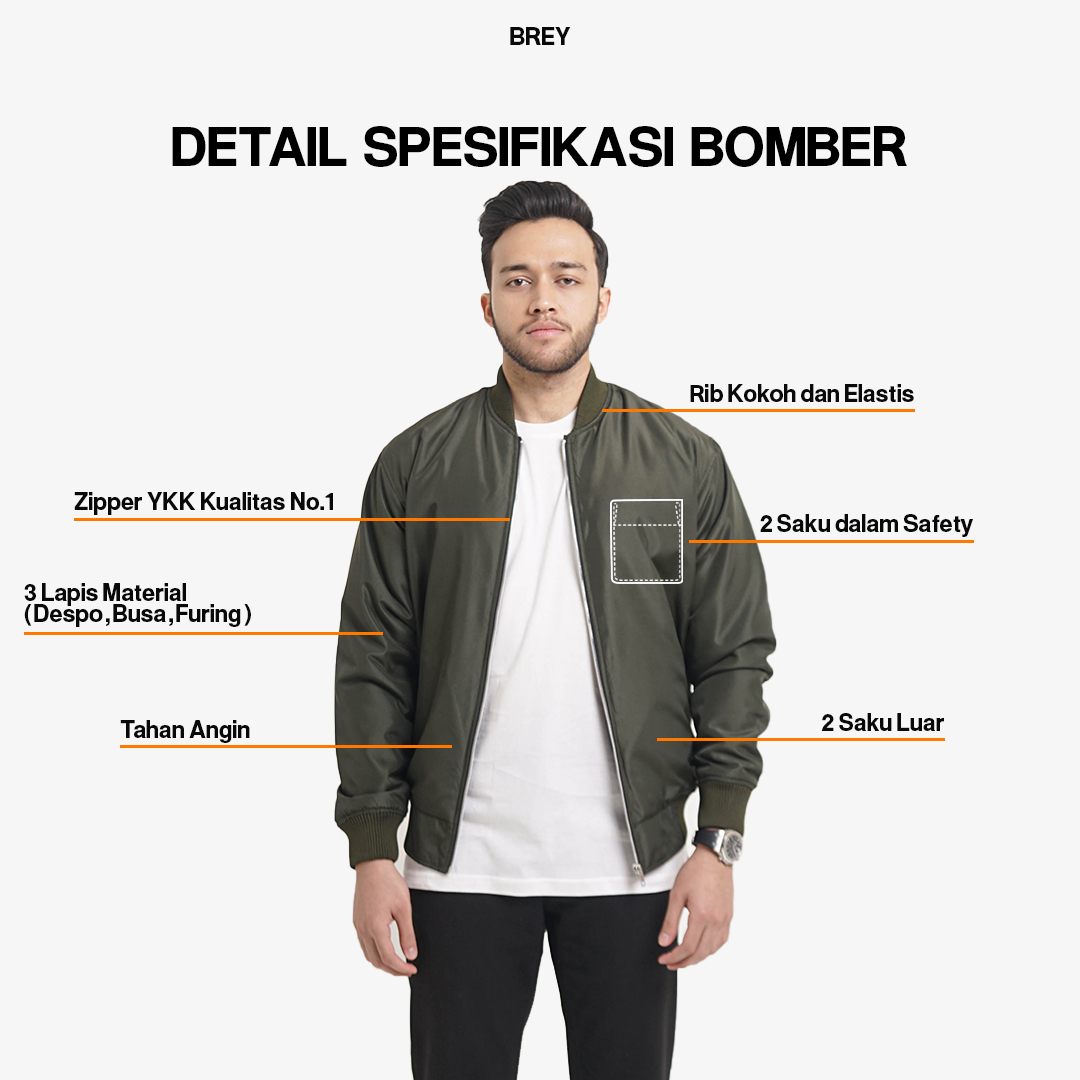 Jual Jaket Pria Bomber Original Hitam Black Jacket Parasut Windbreaker ...