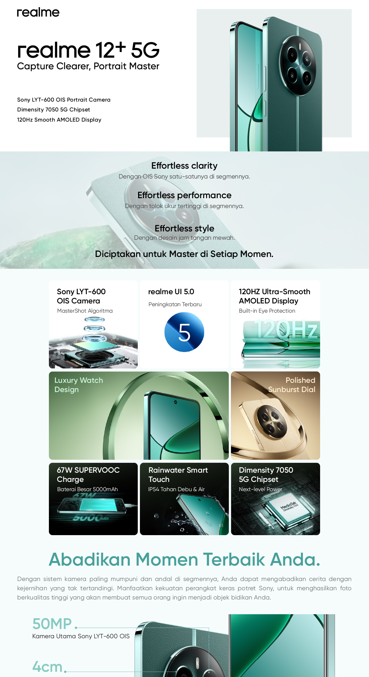 Jual realme 12 Plus 8GB+8GB*|256GB (Sony LYT-600 OIS Portrait Camera ...