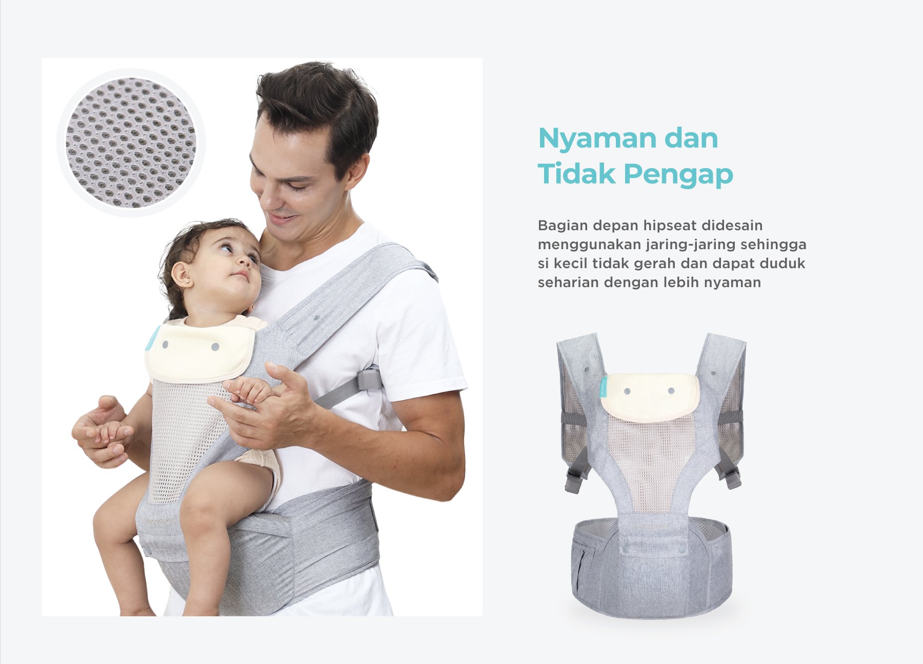Jual Gendongan Bayi Hipseat Tidak Gerah & Simple - Breathable Hipseat ...