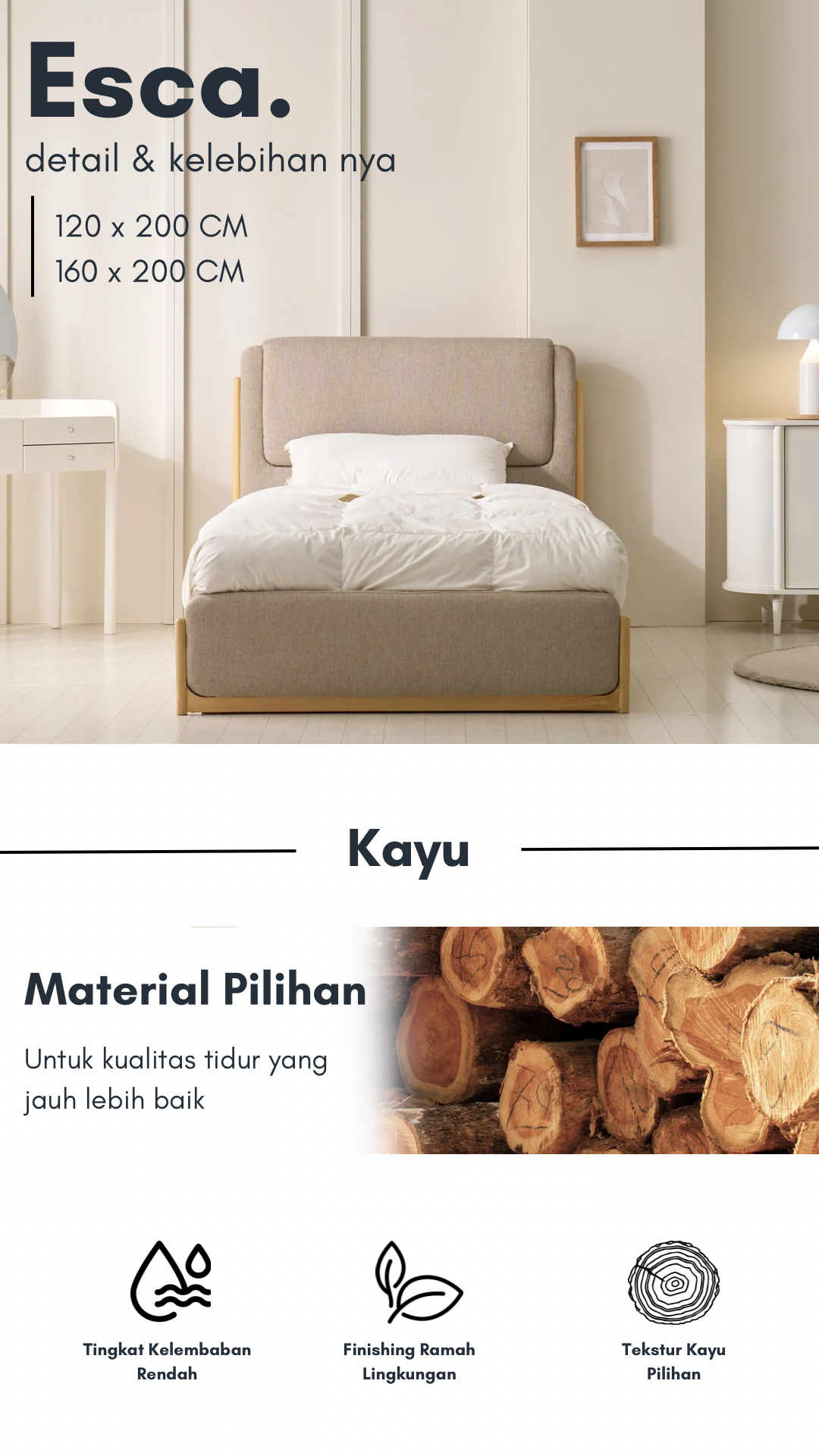 Jual Up Space Esca Bed Frame / Dipan Tempat Tidur Kayu / Divan Kayu ...