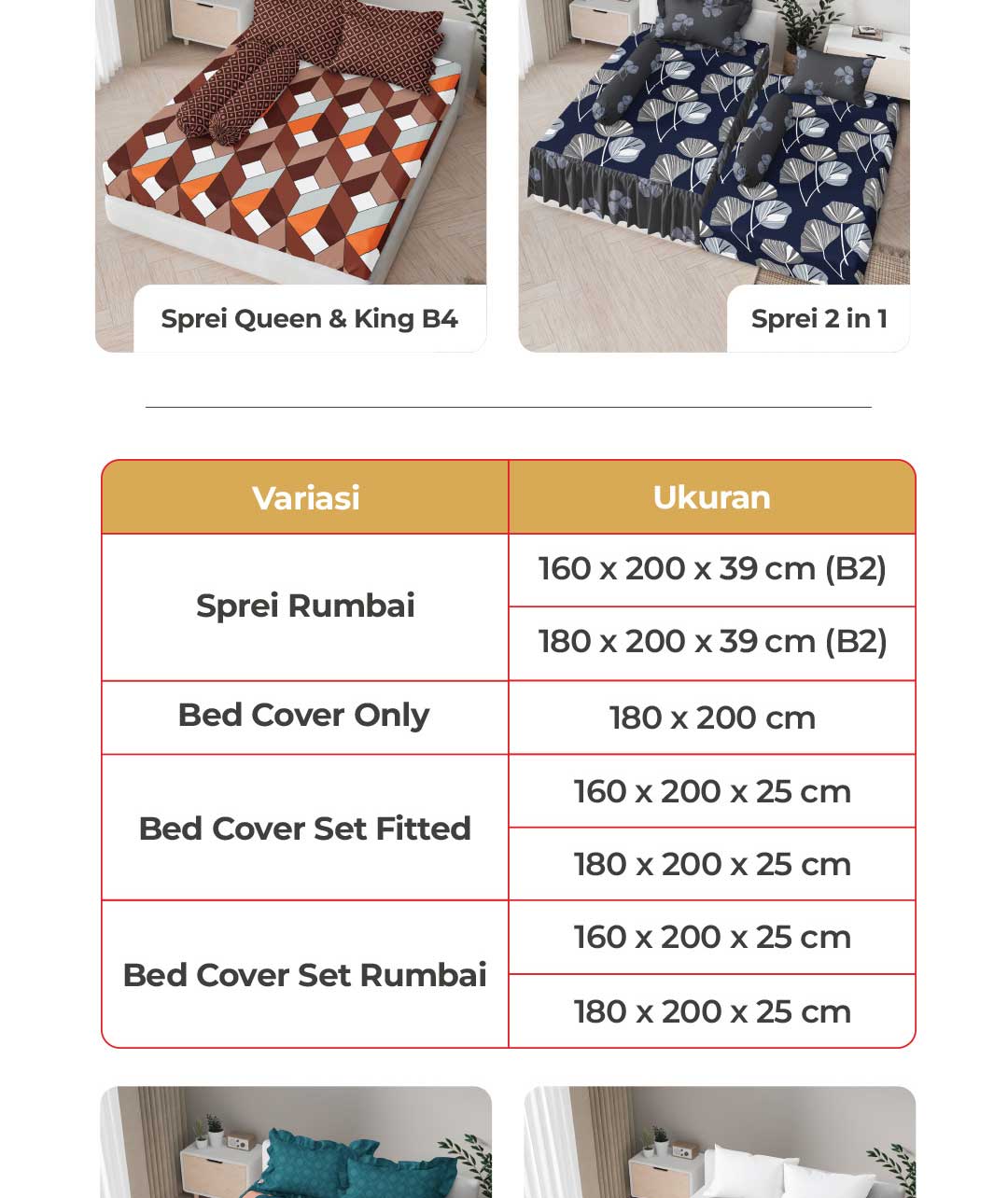 Jual Kintakun DLUXE Bed Cover Set Fitted 160x200 Queen Microtex T25 ...
