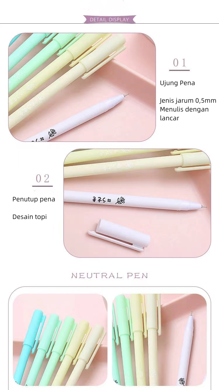 Jual VOOVA Pulpen Pena Netral 0.5MM Tabung Jarum Penuh Pena Hitam Cepat ...