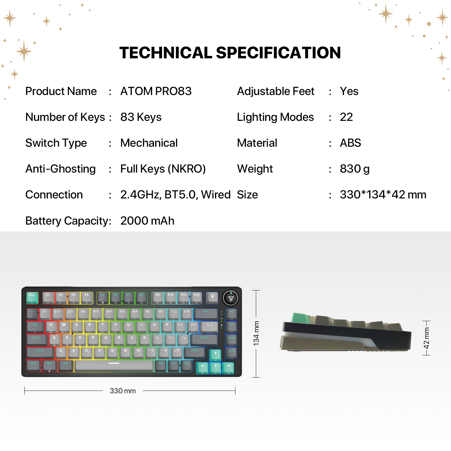 Jual Fantech ATOM PRO SERIES Wireless Keyboard Mechanical Gaming ...