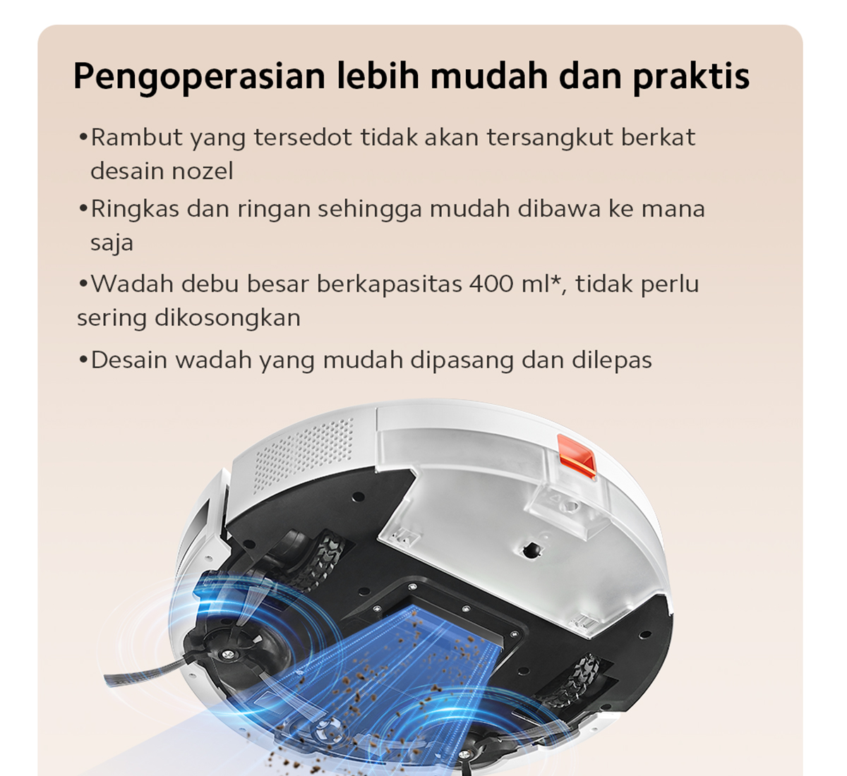 Jual Xiaomi Robot Vacuum E5 Ringkas Dan Ringan Daya Hisap 2000pa