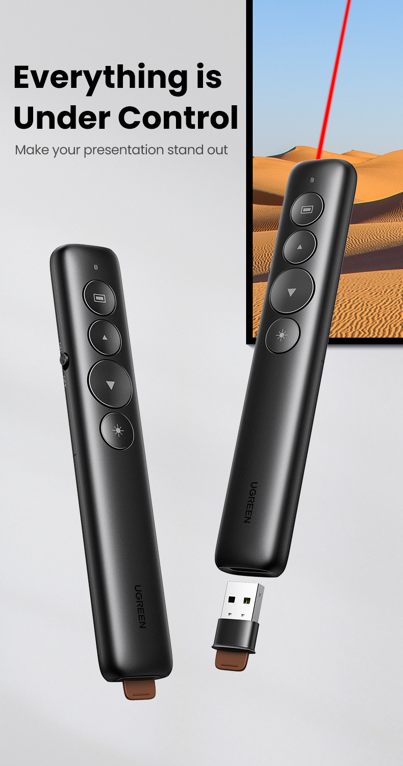 Jual UGREEN Laser Pointer Remote Control Presenter Wireless 2.4ghz For ...