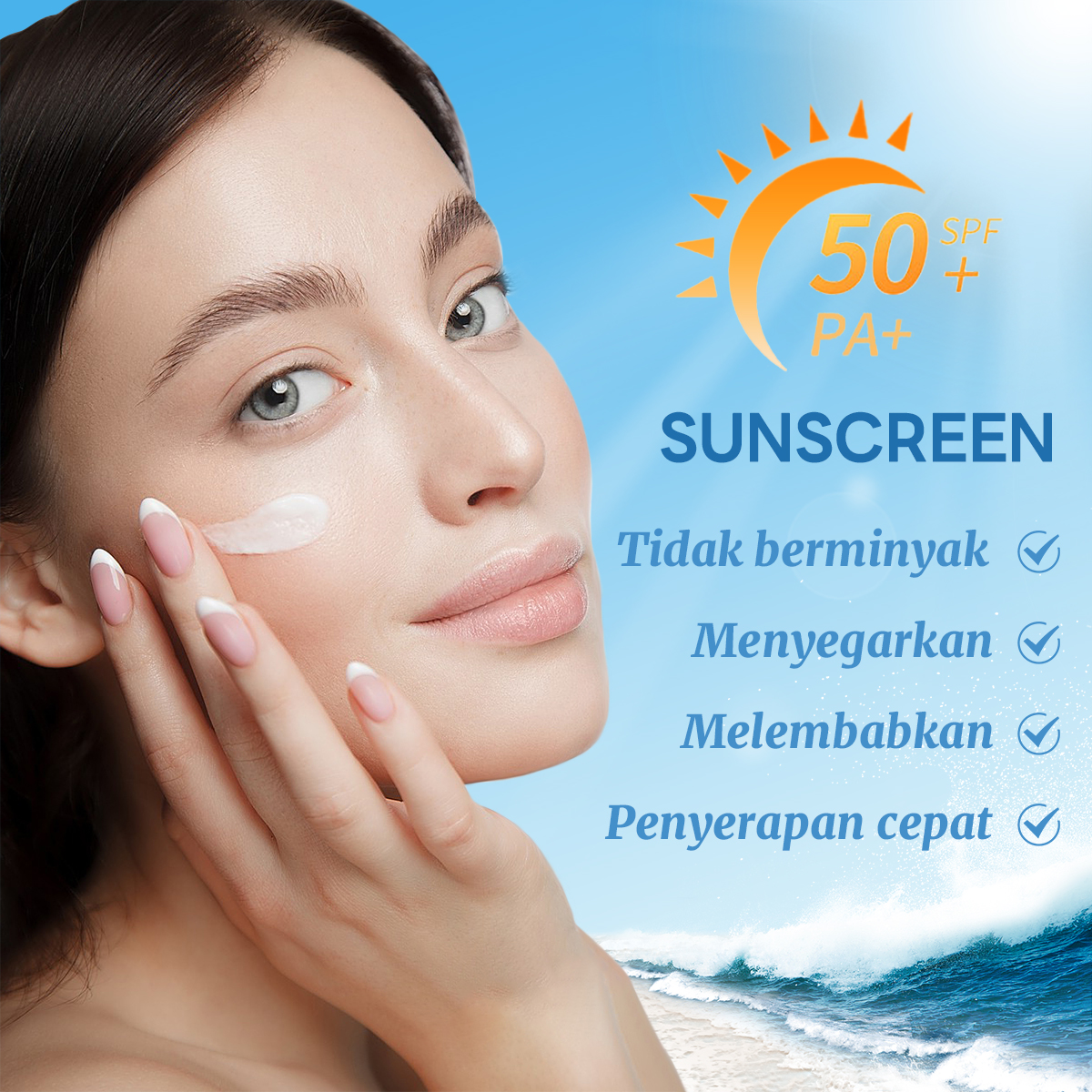 Jual ONLYOU Sunscreen SPF50+ PA+ Oil Control wajah Sunscreen Cream ...