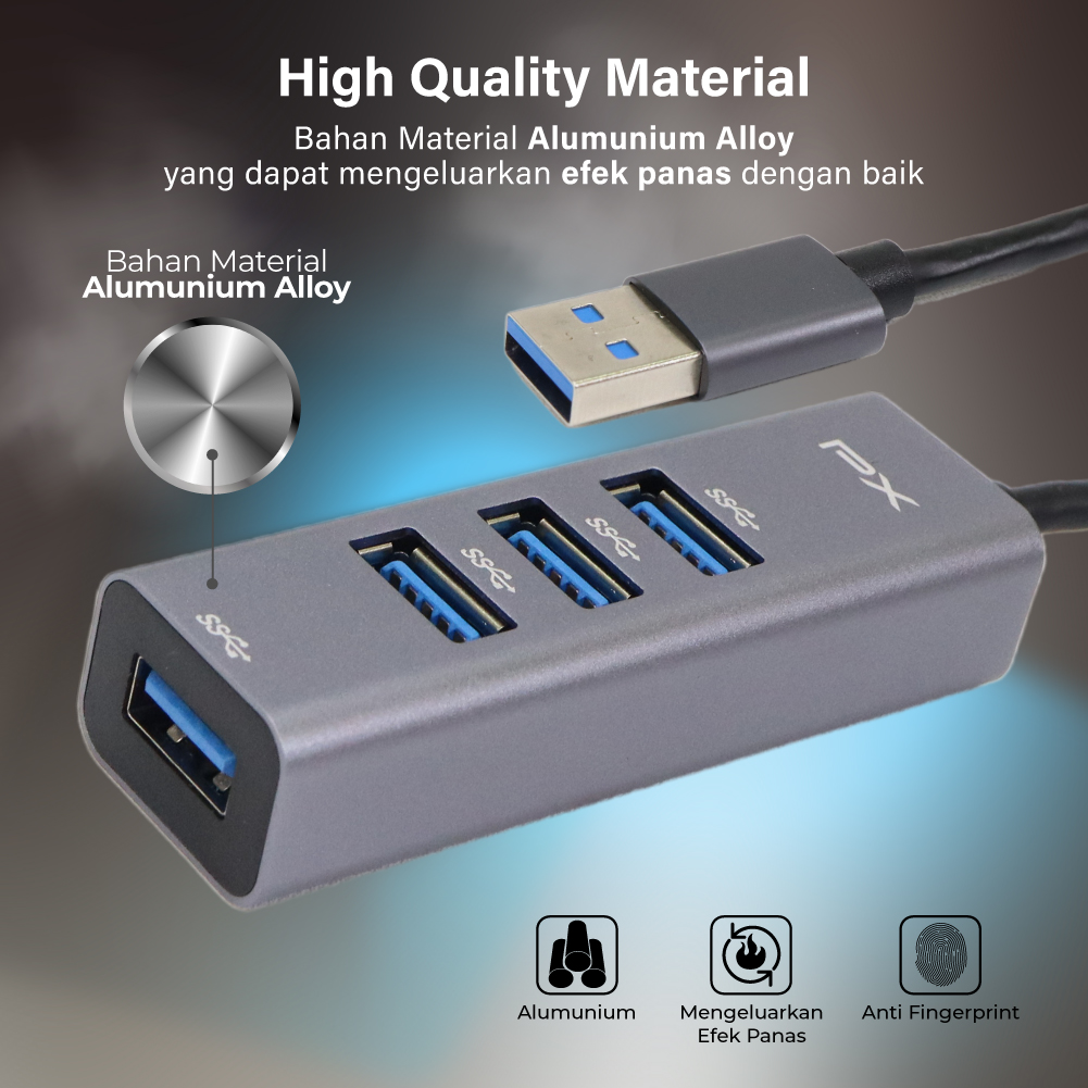 Jual USB Hub Converter USB 3.0 Connector Adaptor Laptop 4 in 1 PX ...