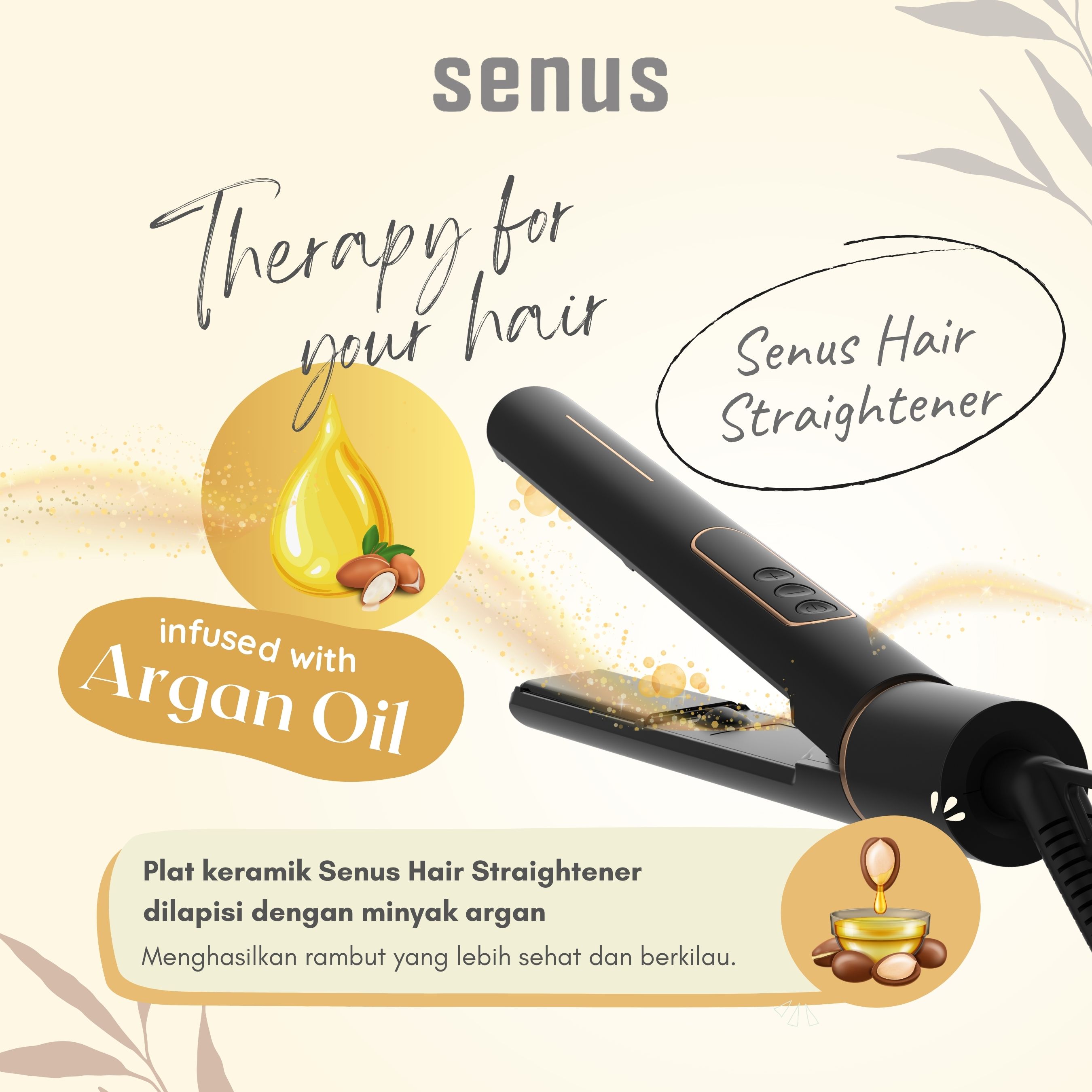 Jual Senus Hair Straightener Catokan pelurus rambut ceramic plate ...