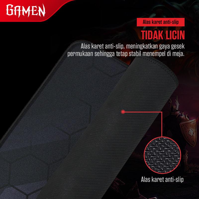 Jual GAMEN Gaming Mousepad GP-L Hexagon 25 x 30 cm Anti-slip with Soft ...