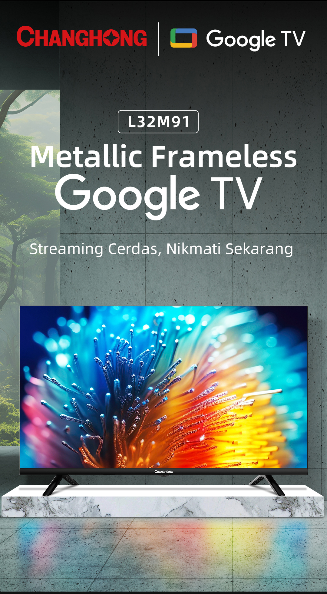 Jual Changhong Google TV 32 inch HD Google Smart TV Digital TV (L32M91) | Shopee Indonesia