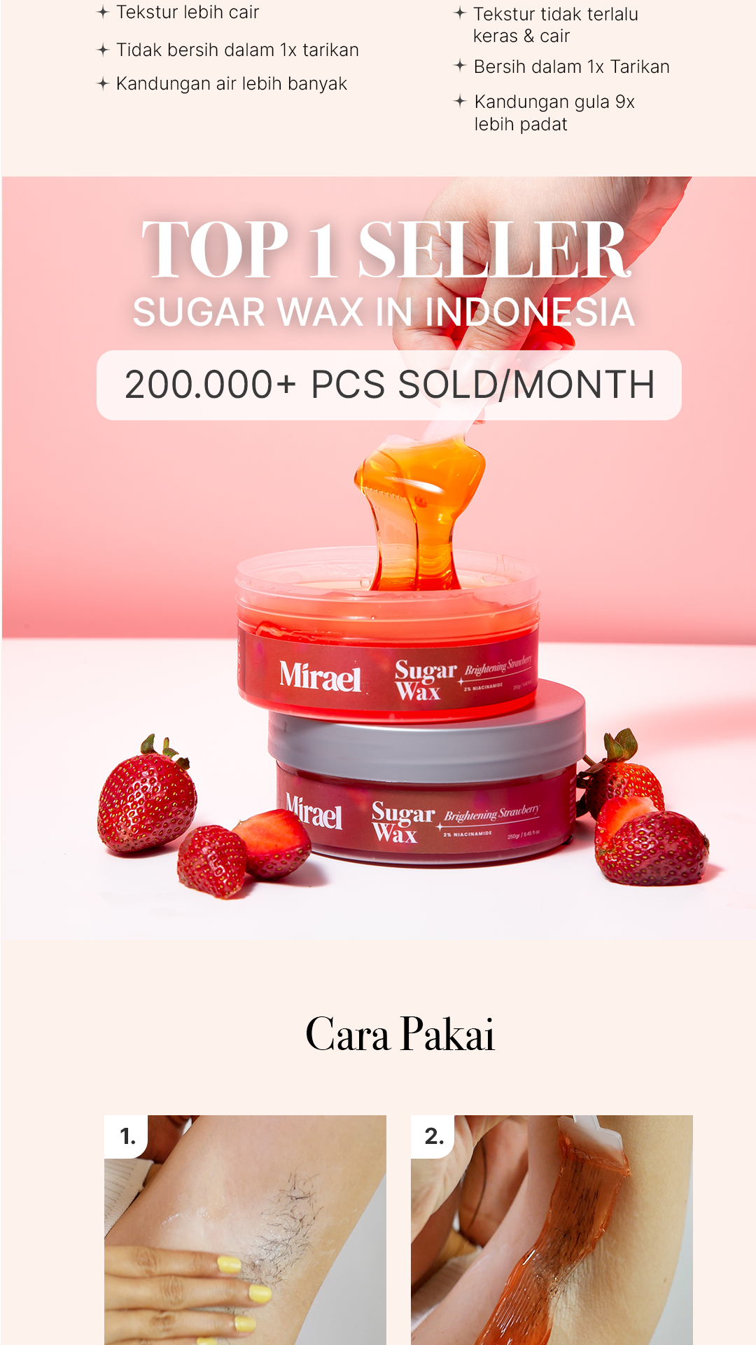 Jual MIRAEL Sugar Waxing Kit Dengan Niacinamide Penghilang Bulu Ketiak All Varian | Shopee Indonesia