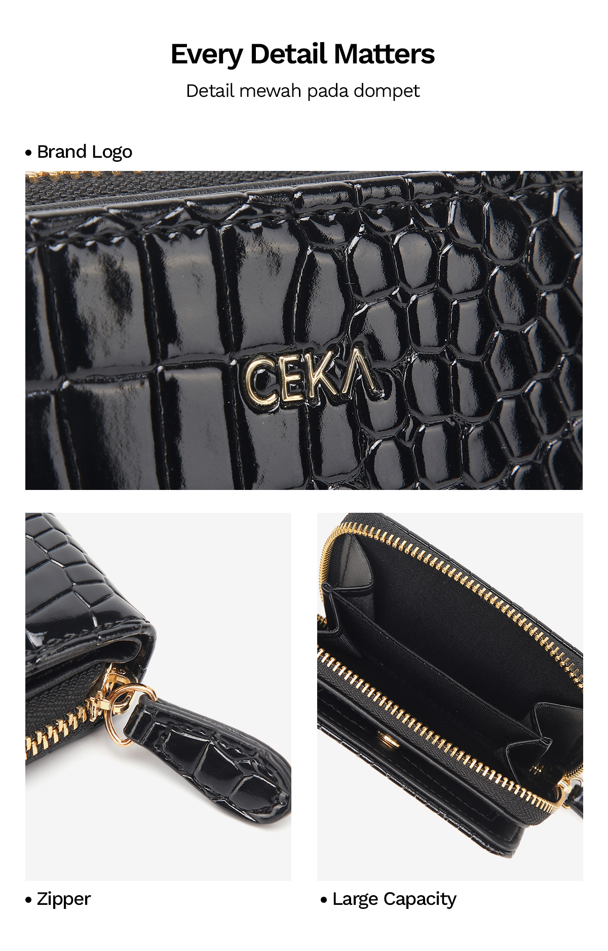 Jual [FREE PAPER BAG] CEKA Dompet Wanita Croco Printed Short Wallet ...