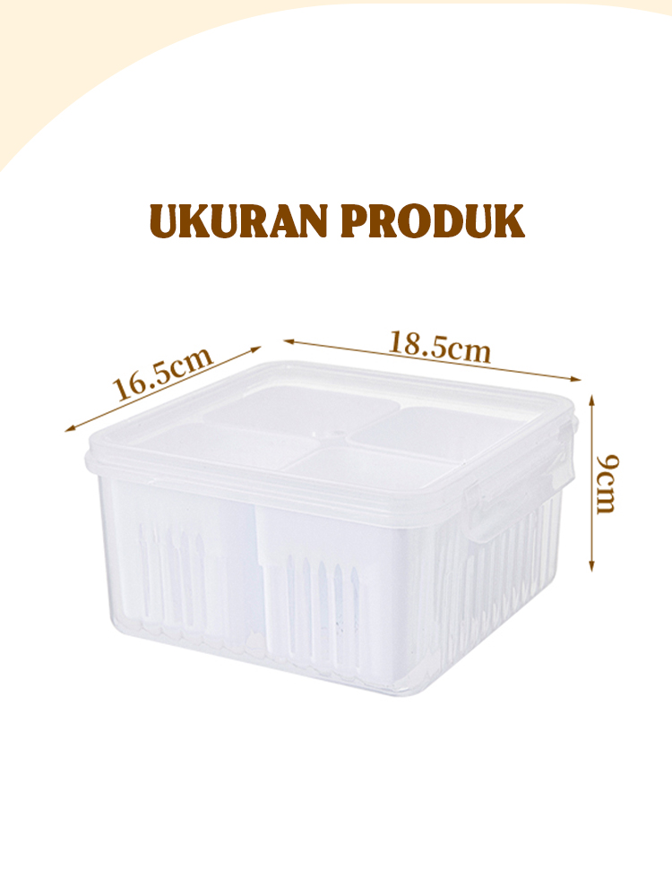 Jual ANGOLA Wadah Penyimpanan Sayur Buah Makanan Dengan Saringan L13 ...