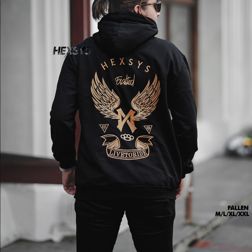 Jual Bossque X Hexsys - Fallen Hoodie Pria Original Bordir Racing Sweter Pria Sweater Hodie Pria ...